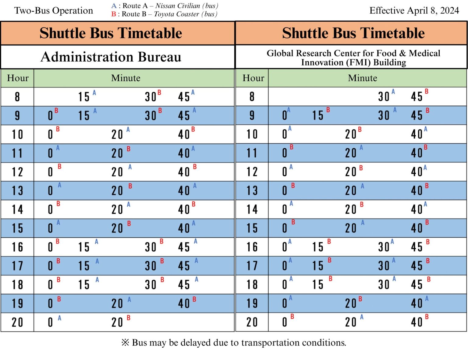 Shuttle Bus – Hokkaido University