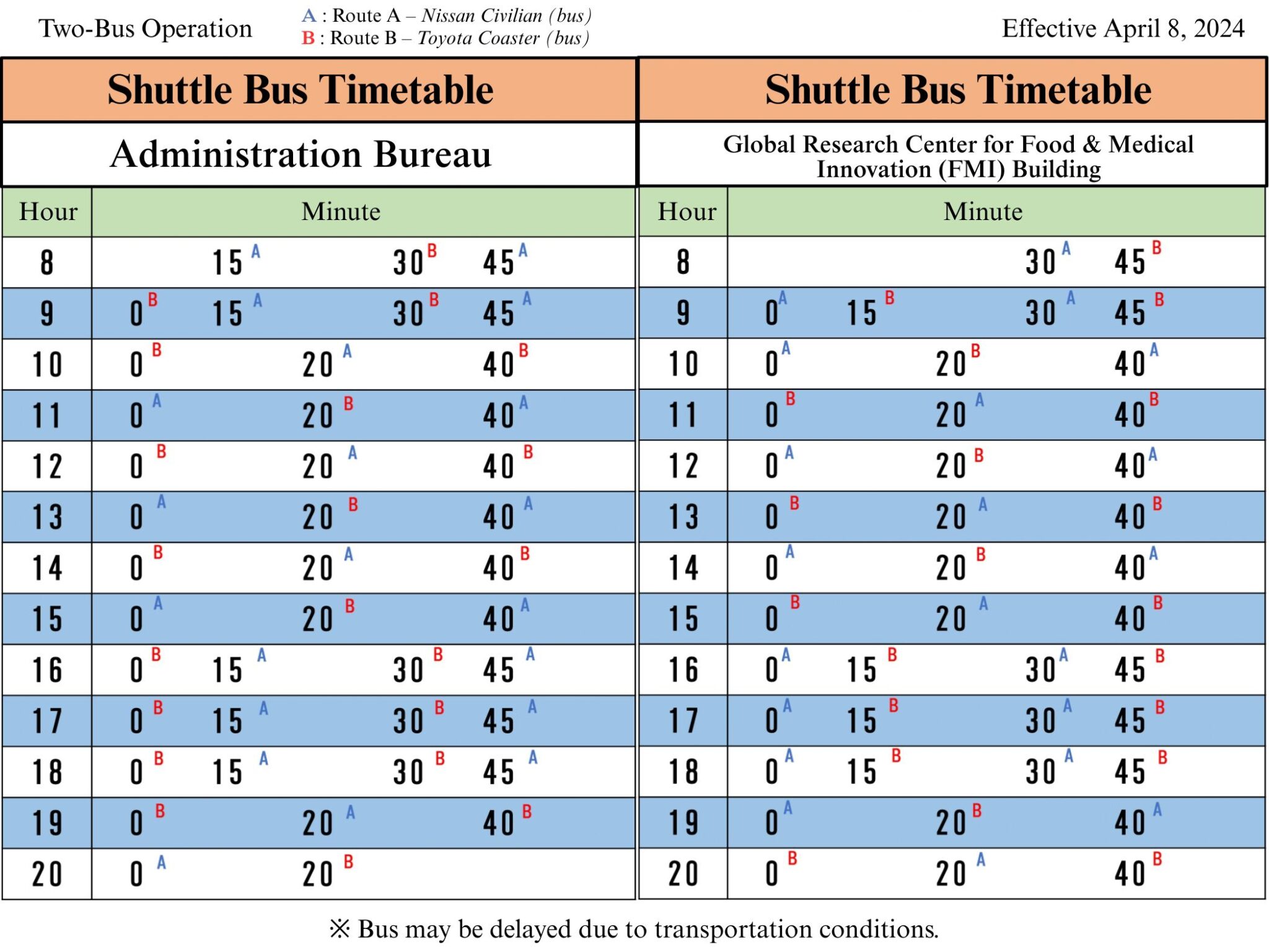 Shuttle Bus – Hokkaido University
