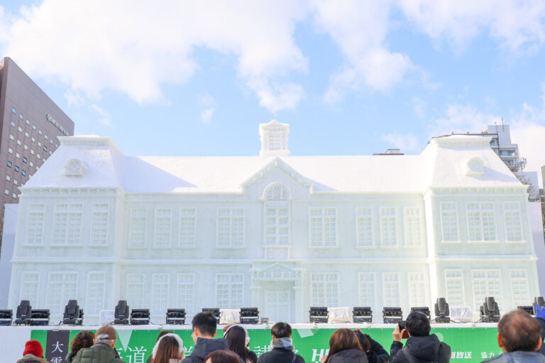 Giant Snow Sculpture of Furukawa Memorial Hall Unveiled at the 2026 ...